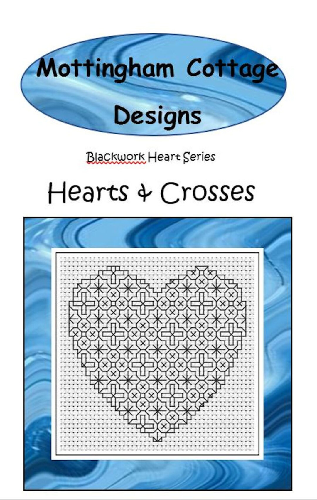 Blackwork Hearts & Crosses Chart - Etsy