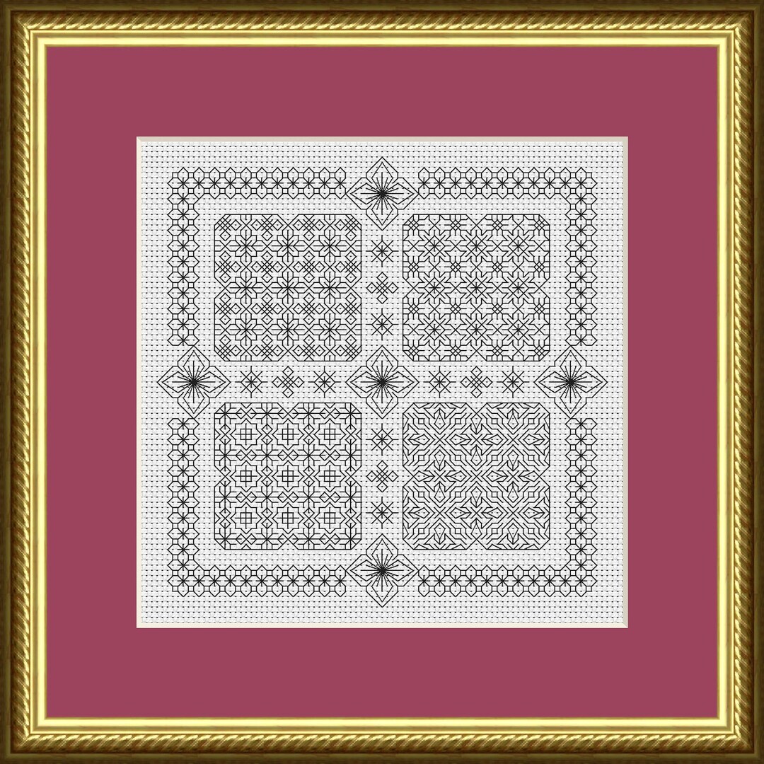Blackwork Embroidery Chart ~ Blackwork Garden ~ PDF Chart - Etsy