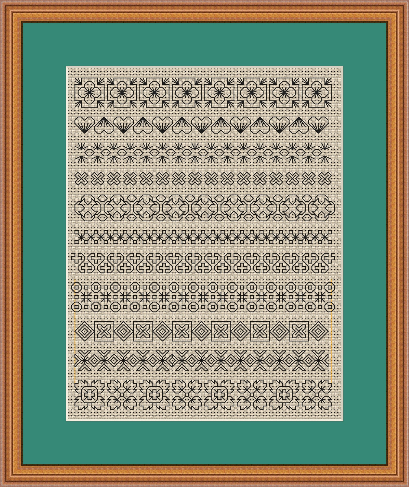 Black Work Chart All in a Row - Etsy