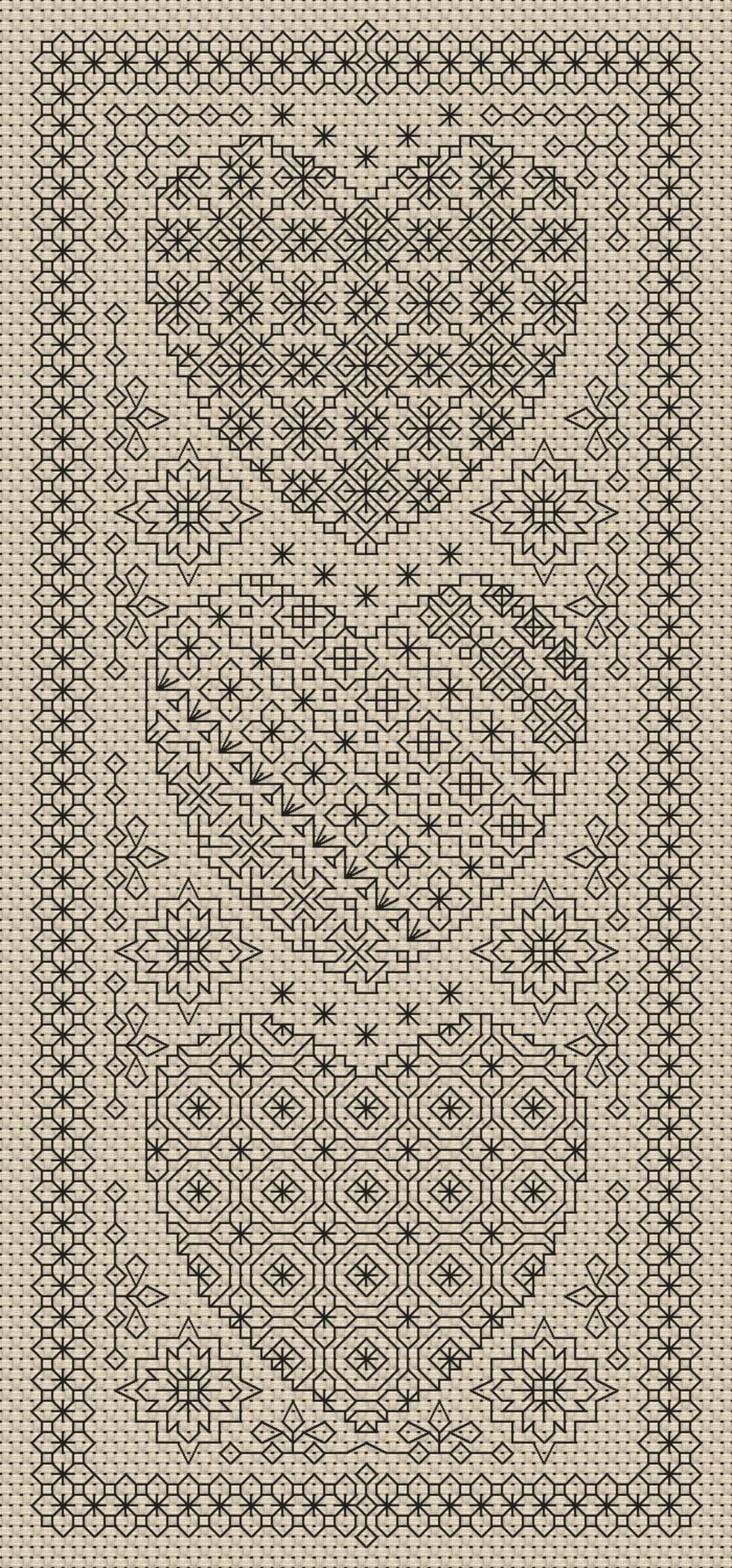 Blackwork Embroidery Chart ~ Heart Sampler ~ PDF Chart - Etsy