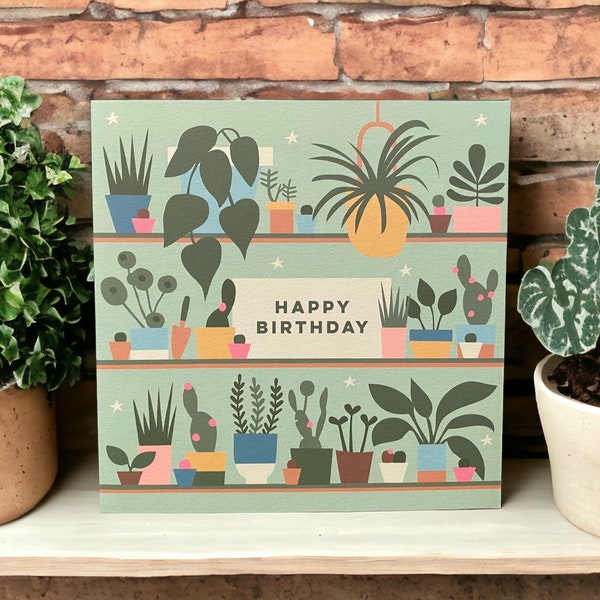 Custom Birthday Card Plants - Etsy