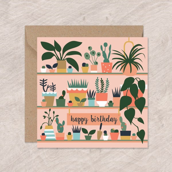 Birthday Card House Plant - Etsy