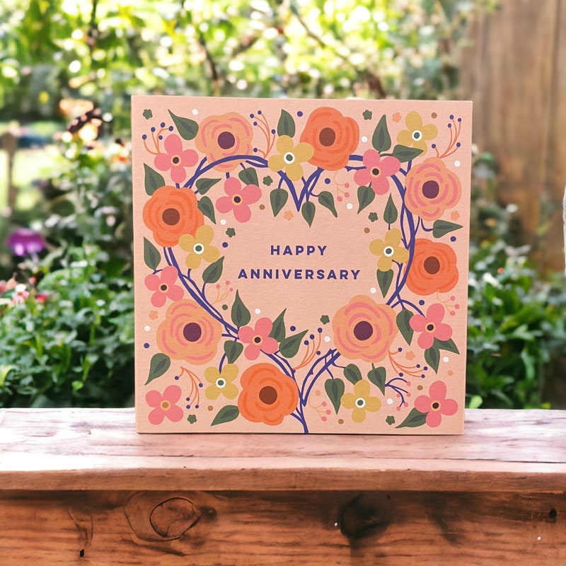 Pretty Anniversary Card for Couple - Etsy UK