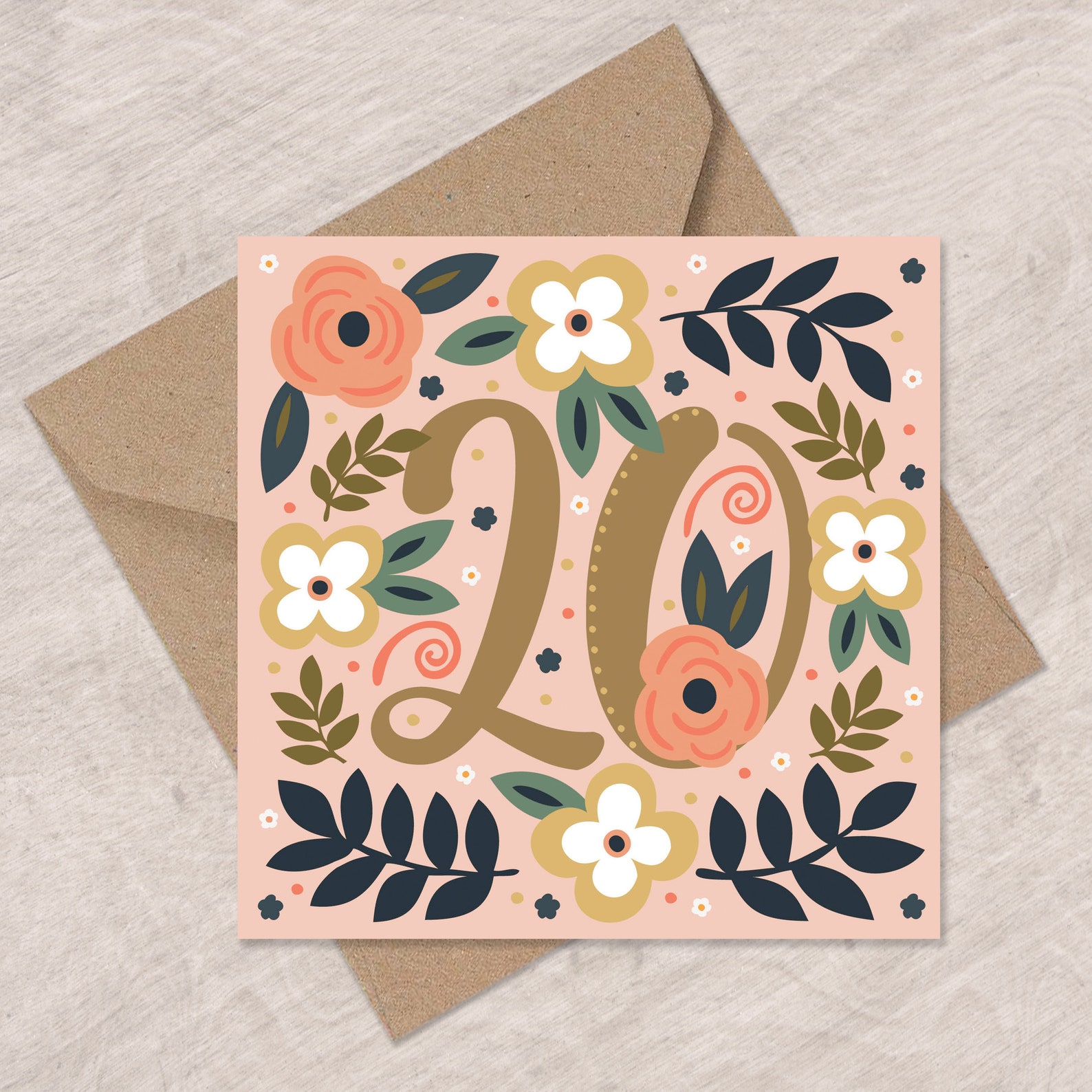 Flowers and Leaves 20th Birthday Card Happy 20th Birthday - Etsy