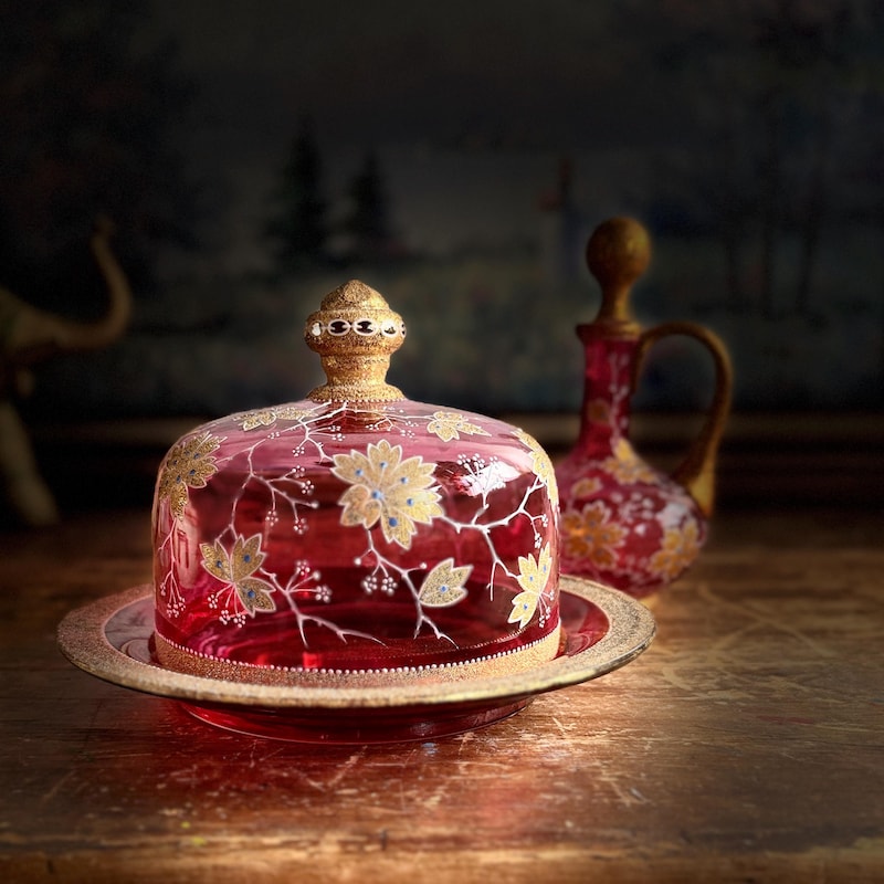 Cranberry Moser Glass - Etsy