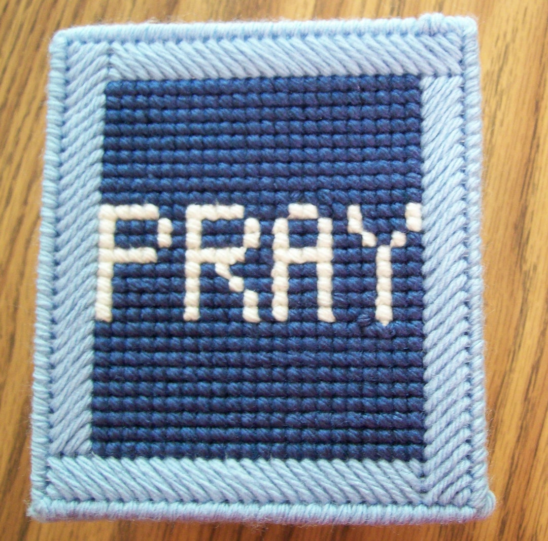 Plastic Canvas Pray Pattern, God Box, Prayer Box, Handmade, Plastic ...