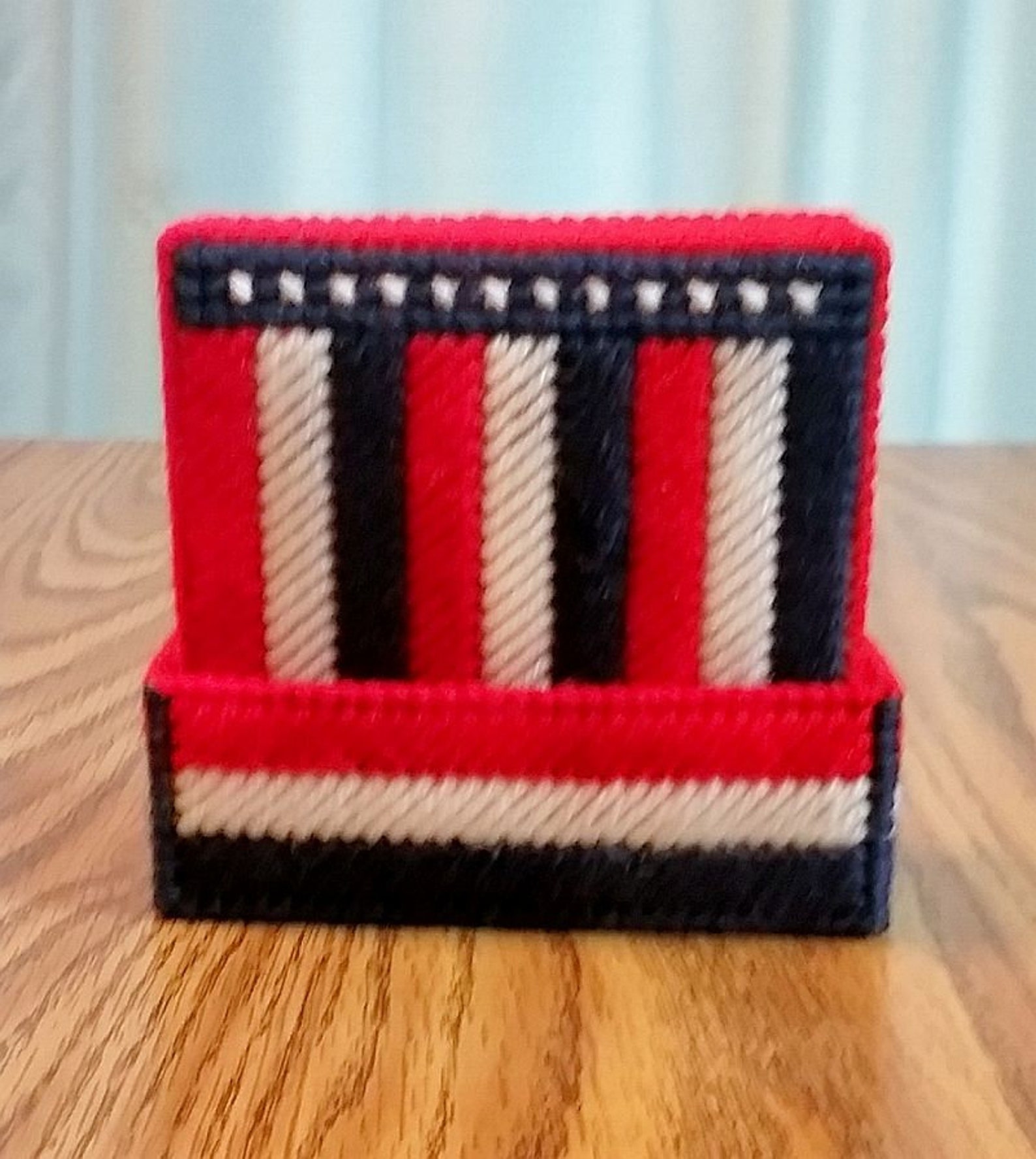 Plastic Canvas Patriotic Drink Coasters With Holder, Handmade, Cross ...