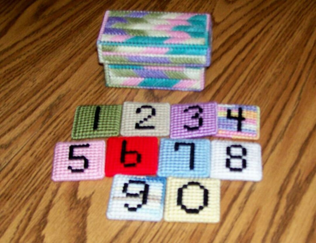 Plastic Canvas Handmade Number Blocks: Baby Shower Toy, - Etsy