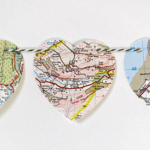 Travel Decor Map Bunting Travel Party Wedding Garland - Etsy