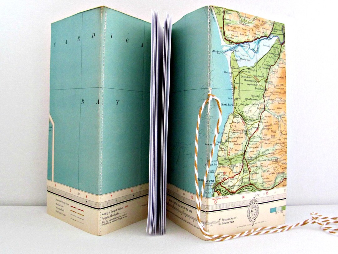 Mid Wales Map Notebook: Vintage Travel Journal, Faux Dori Style - Etsy