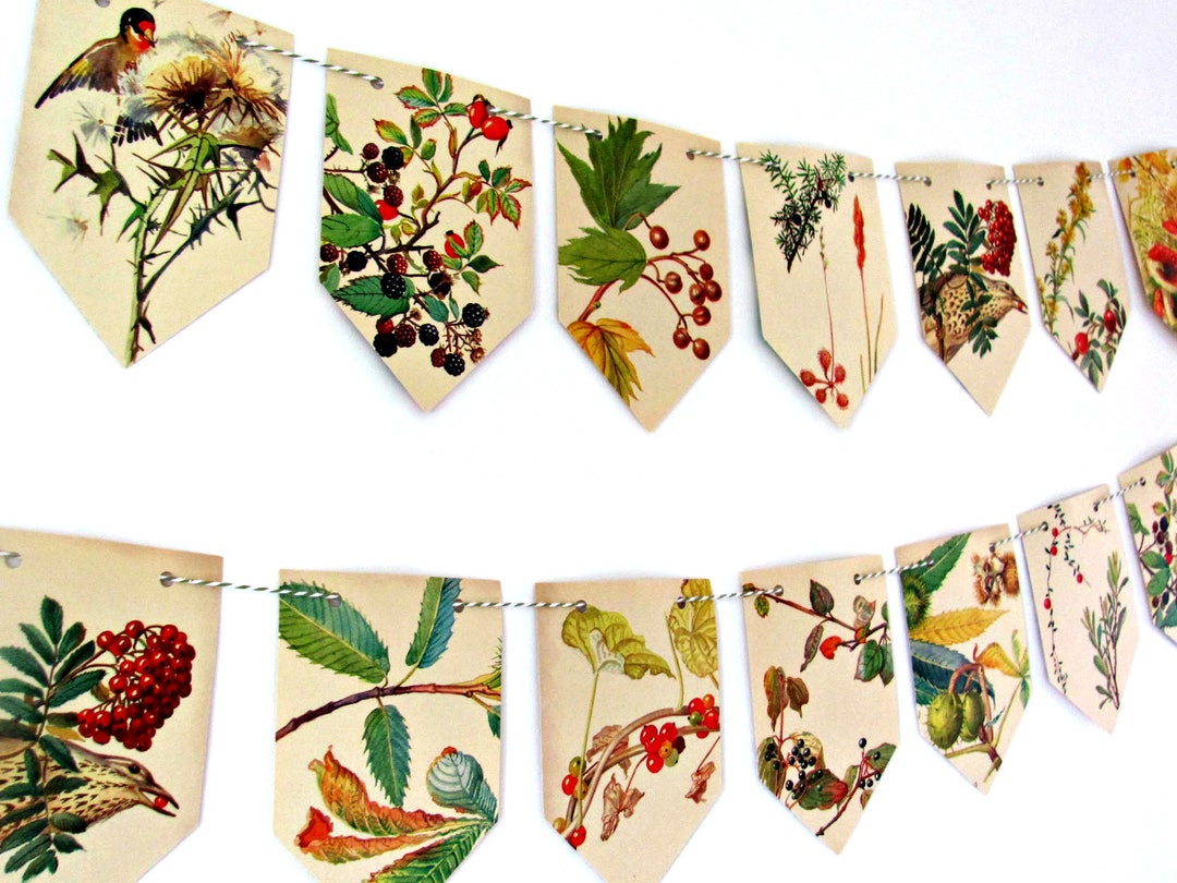 Autumn Plants Bunting, Thanksgiving Bunting, Harvest Festival Garland ...
