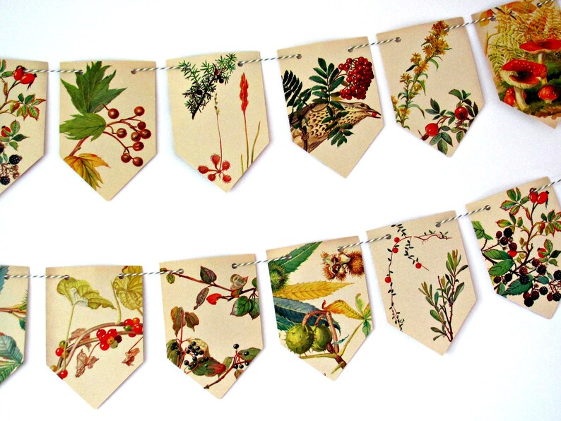 Autumn plants bunting Thanksgiving bunting Harvest Festival | Etsy