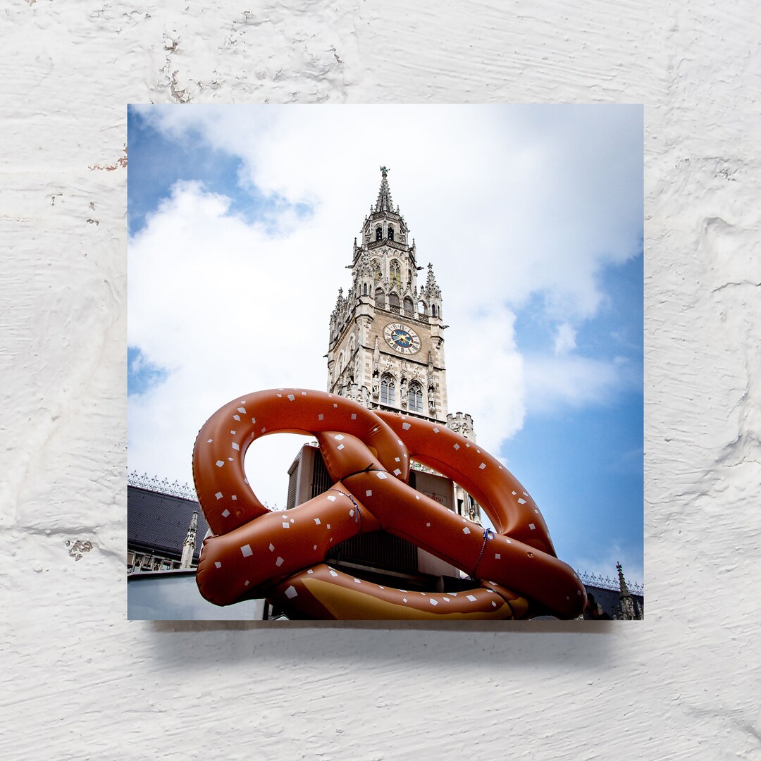 Munich on Wooden Pretzel Tower - Etsy