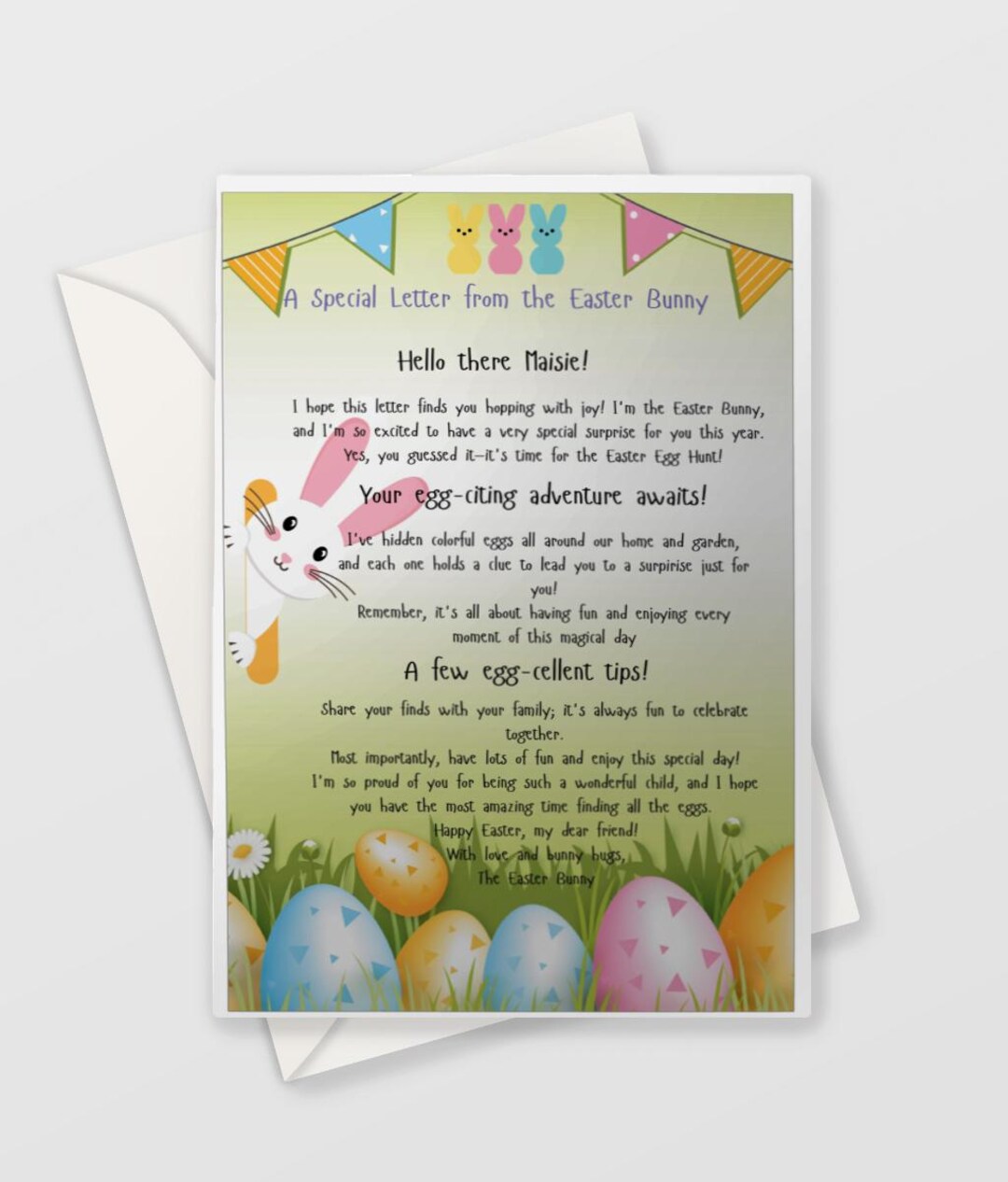 Personalised Easter Printable Letter, Editable Letter From the Easter ...