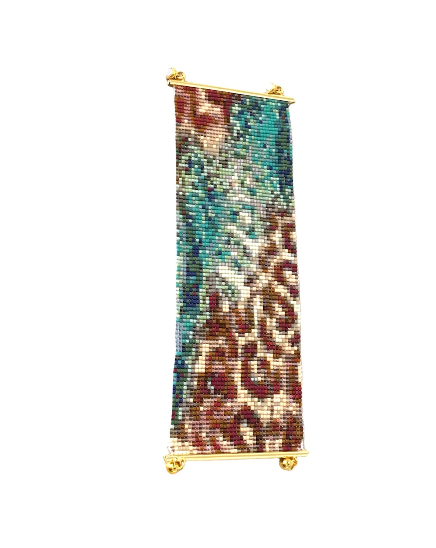 Leopard Print Seed Bead Bracelet: Boho Chic Magnetic Clasp Cuff - Etsy