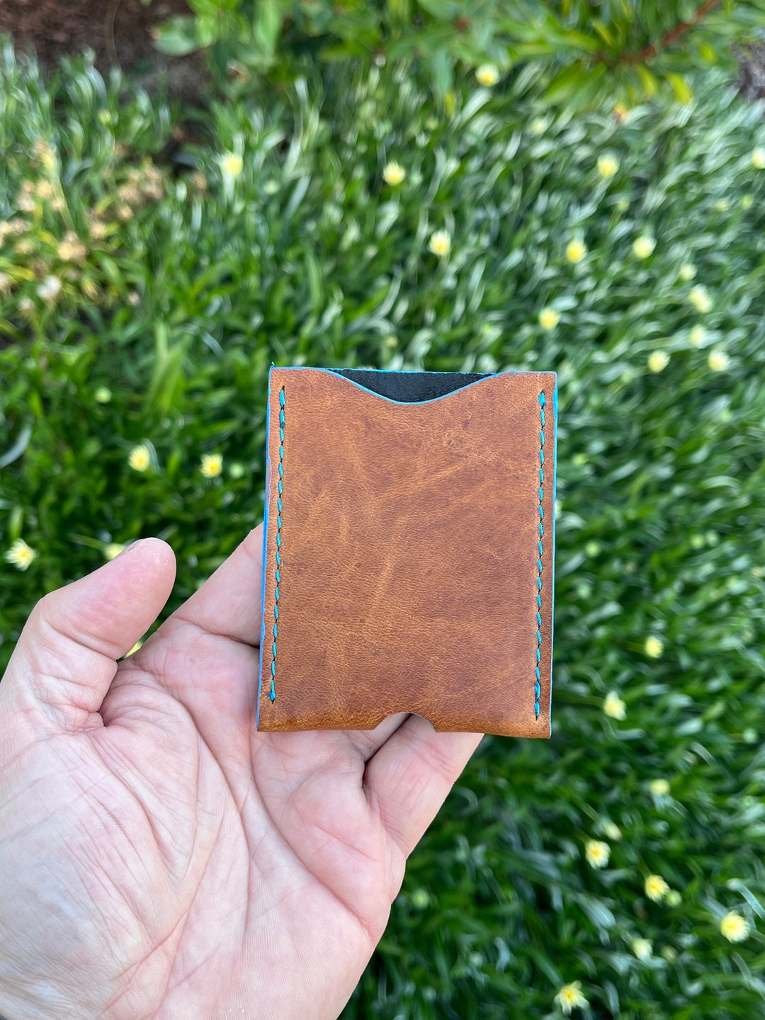 Serengeti Leather Minimalist Wallet Card Holder - Etsy