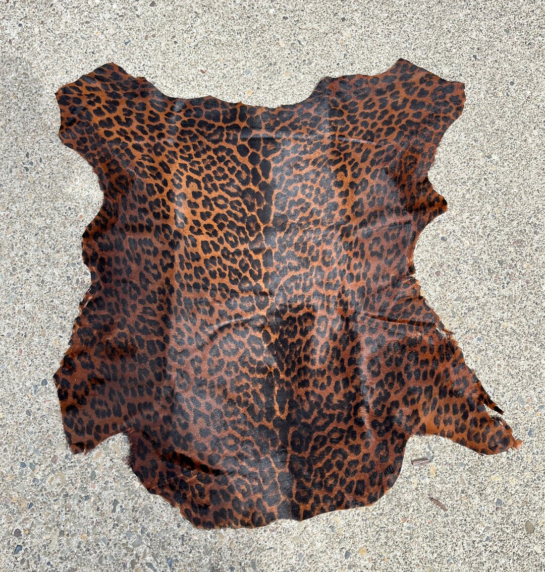 Small Printed Cow Hide With Dark Leopard Print - Etsy