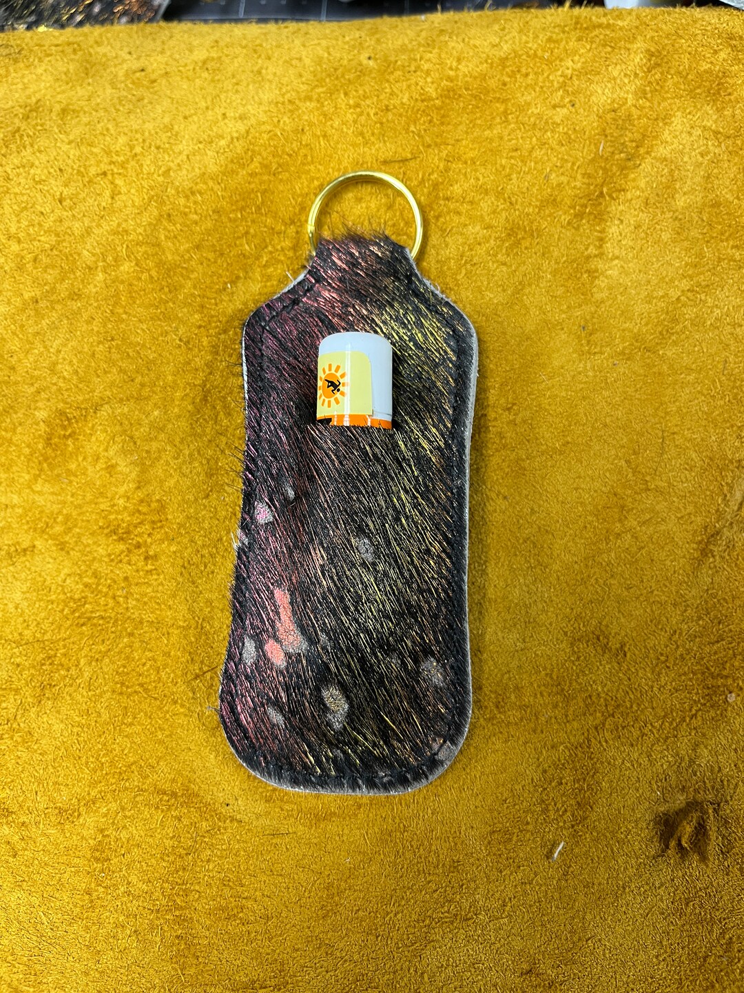 Key Ring Chapstick Lipbalm Holder Made With Acide Washed Cowhide ...
