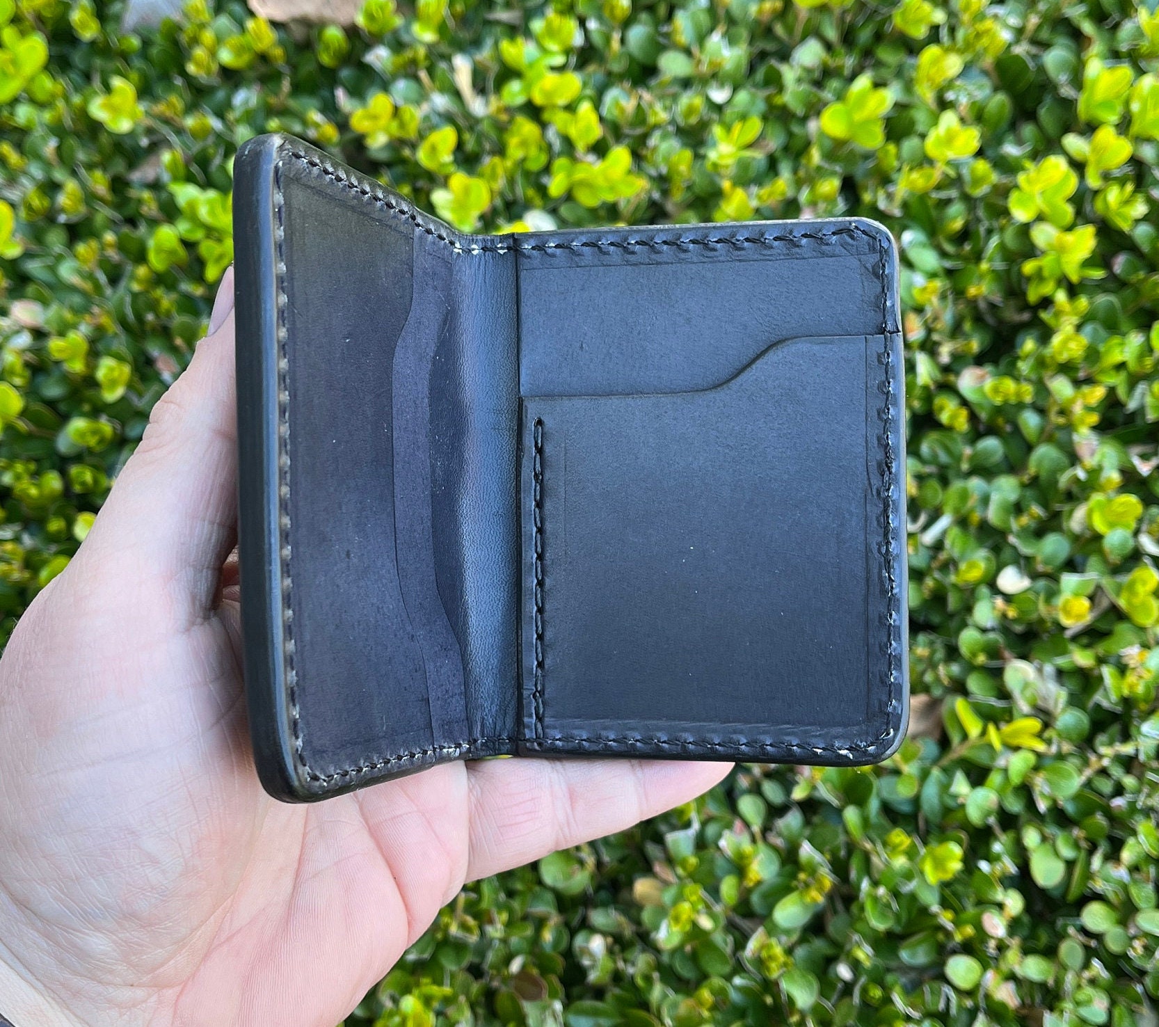Compact Leather Wallet With Cane Toad Inlay California Outline - Etsy