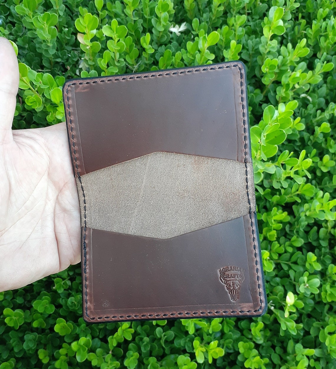Leather Bifold Card Holder Minimalist Wallet - Etsy