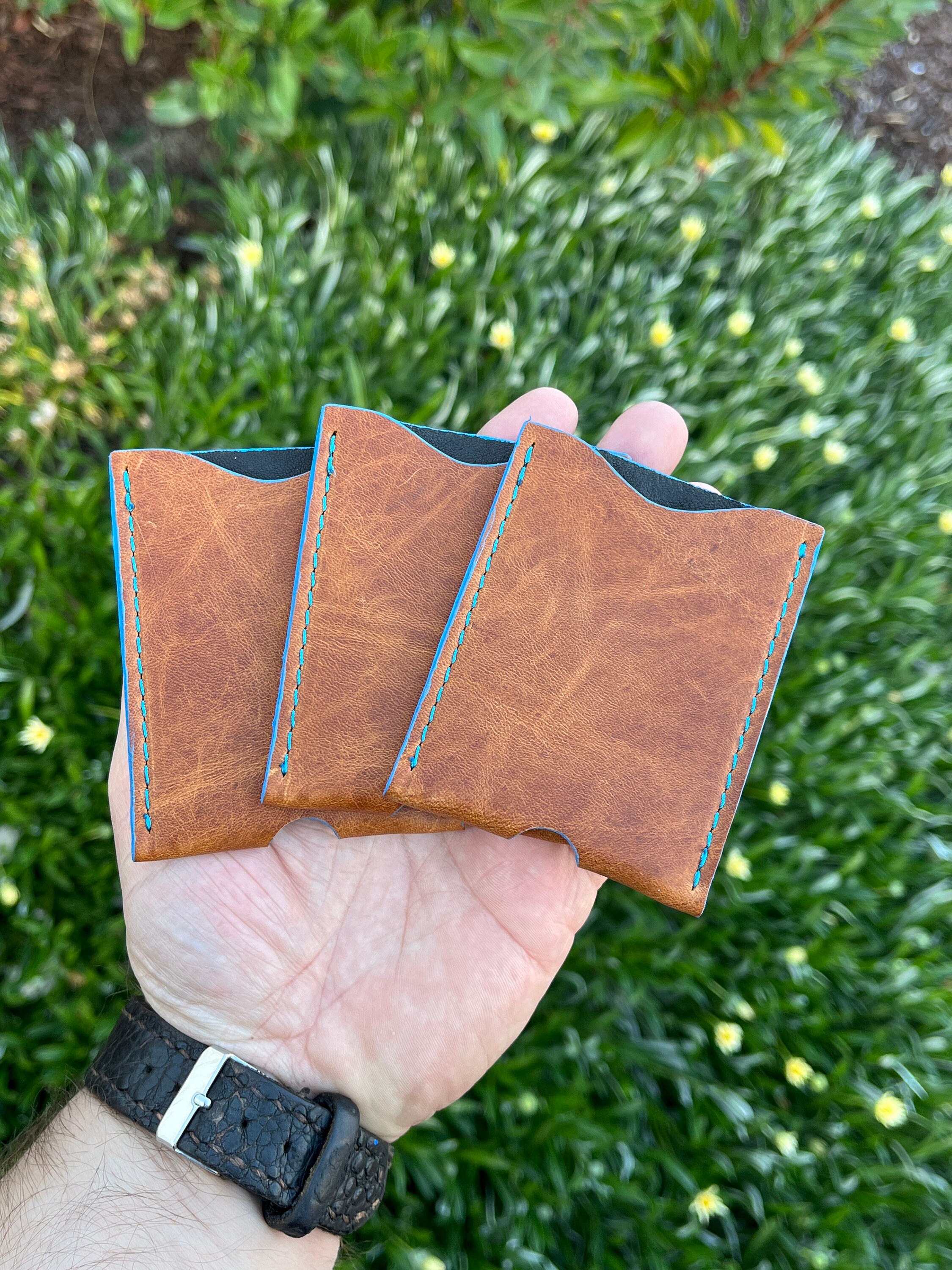 Serengeti Leather Minimalist Wallet Card Holder - Etsy