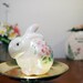 Vintage Fenton White Iridized Bunny Rabbit Pink Flowers Hand - Etsy