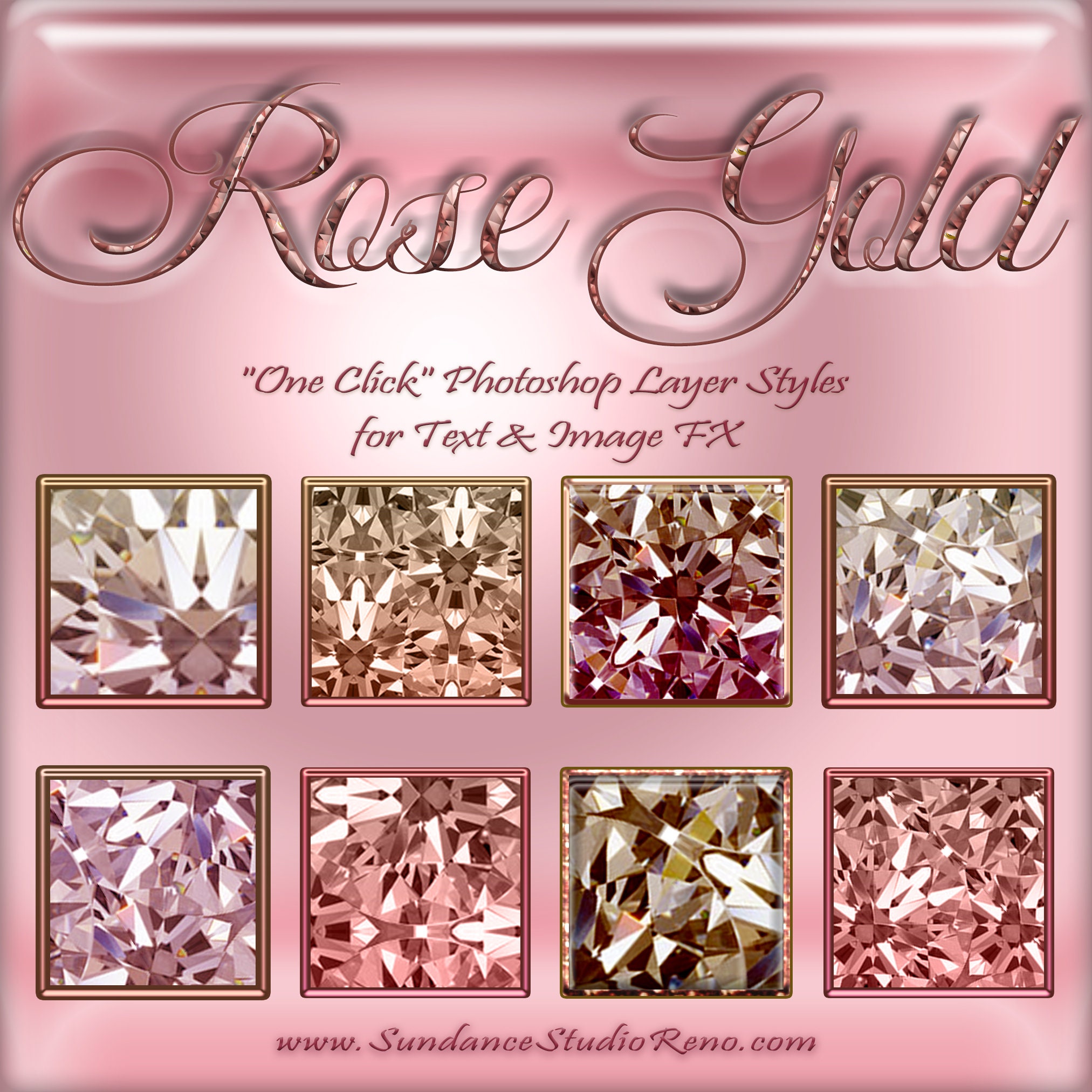 Rose Gold Bling Adobe Photoshop Layer FX Style Digital Download - Etsy