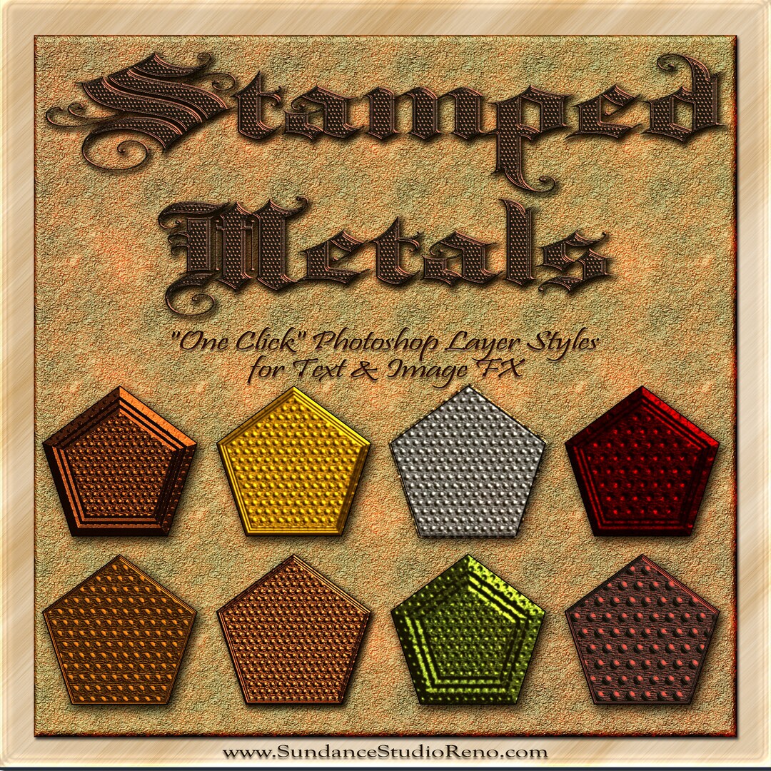 Stamped Metal Adobe Photoshop Layer Effects Style Digital Download - Etsy