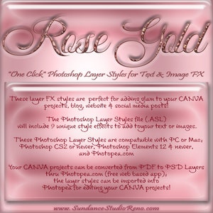 Rose Gold Bling Adobe Photoshop Layer FX Style Digital Download - Etsy