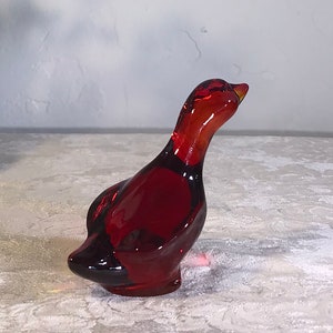 Vintage Fenton Ruby Red Goose Figurine - Etsy