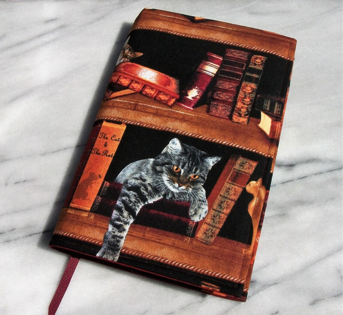 Cat Themed Book Sleeve Book Protector Fabric Book Cover - Etsy UK
