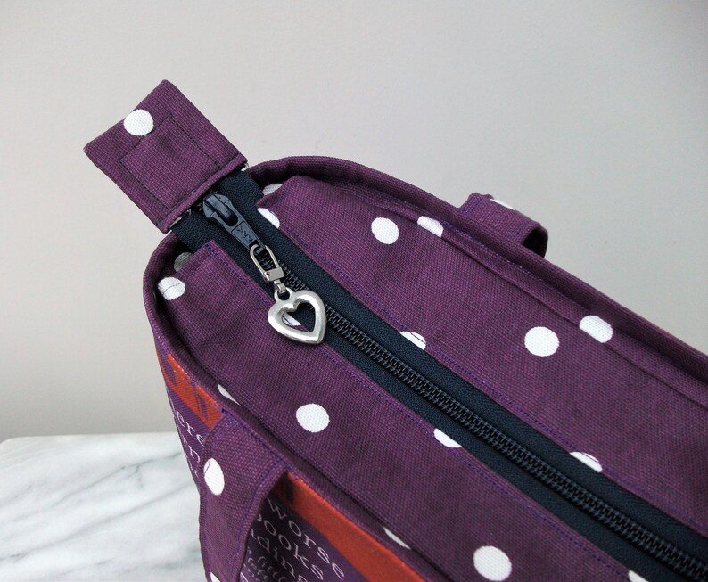 Book Bag Zippered Book Bag Medium Tote Gift for Book Lover | Etsy UK