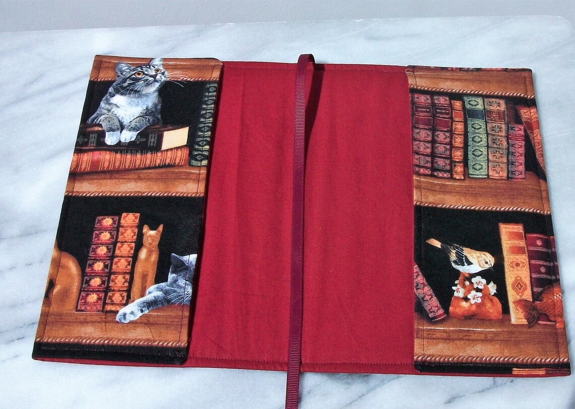 Cat Themed Book Sleeve Book Protector Fabric Book Cover - Etsy UK