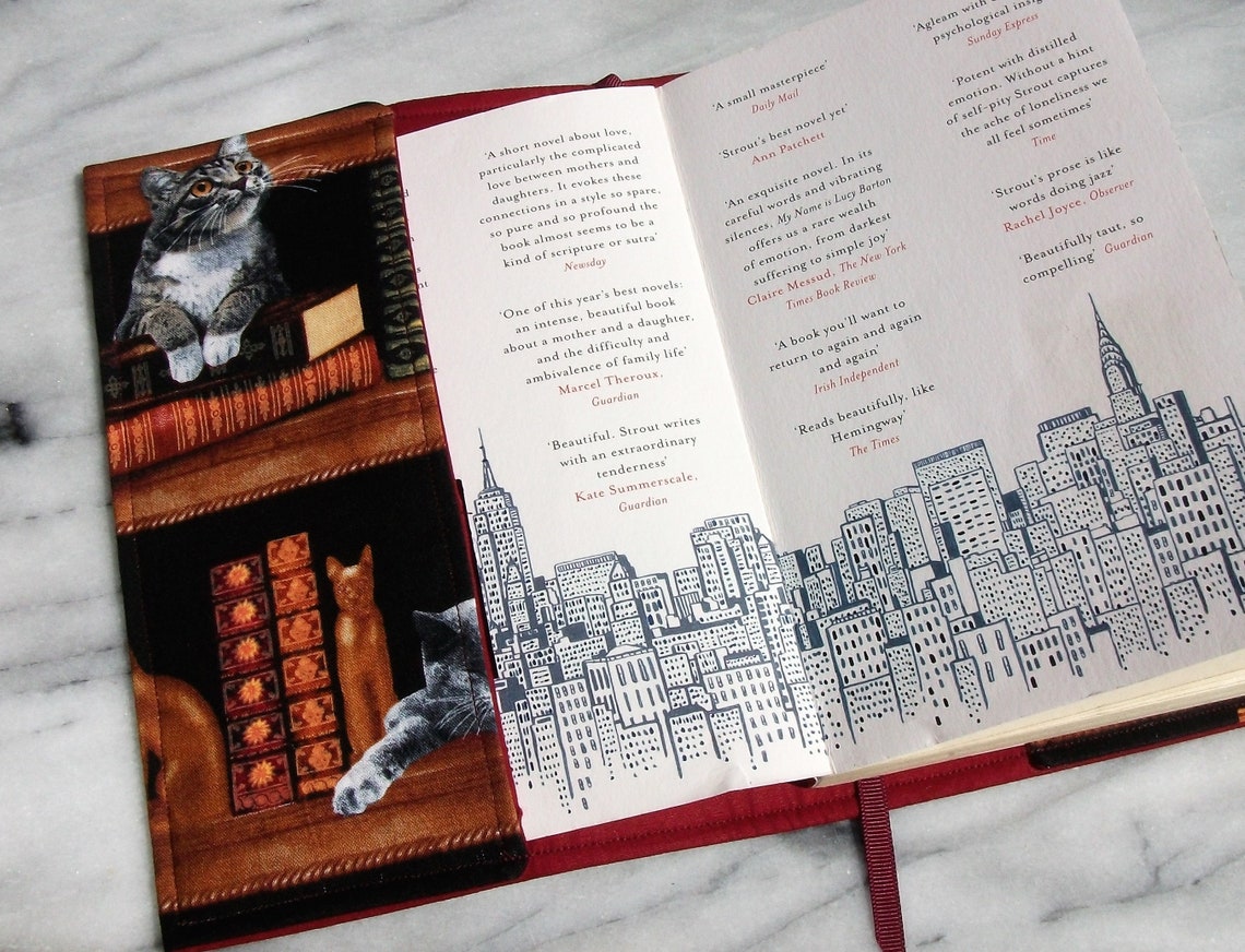 Cat Themed Book Sleeve Book Protector Fabric Book Cover - Etsy UK