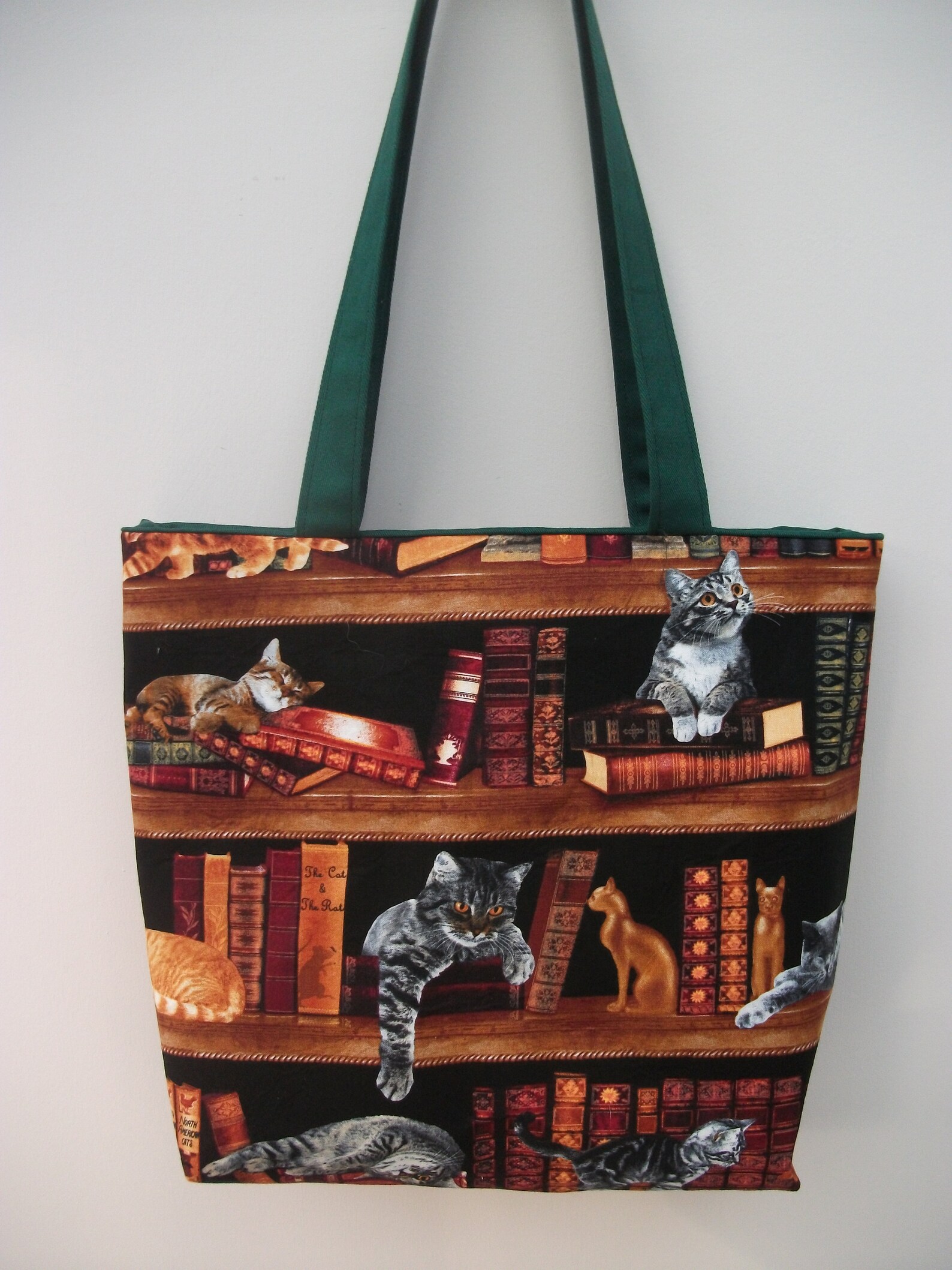 Zippered Book bag medium sized book bag antique books theme | Etsy