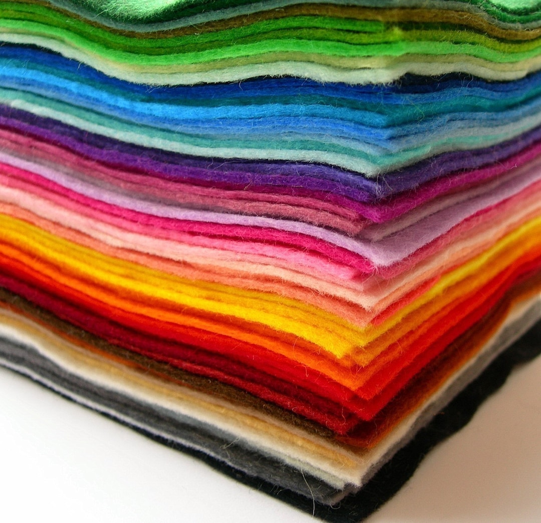 Wool Blend Felt Squares 22 X 22cm - High Quality - Crafting, Jewellery ...