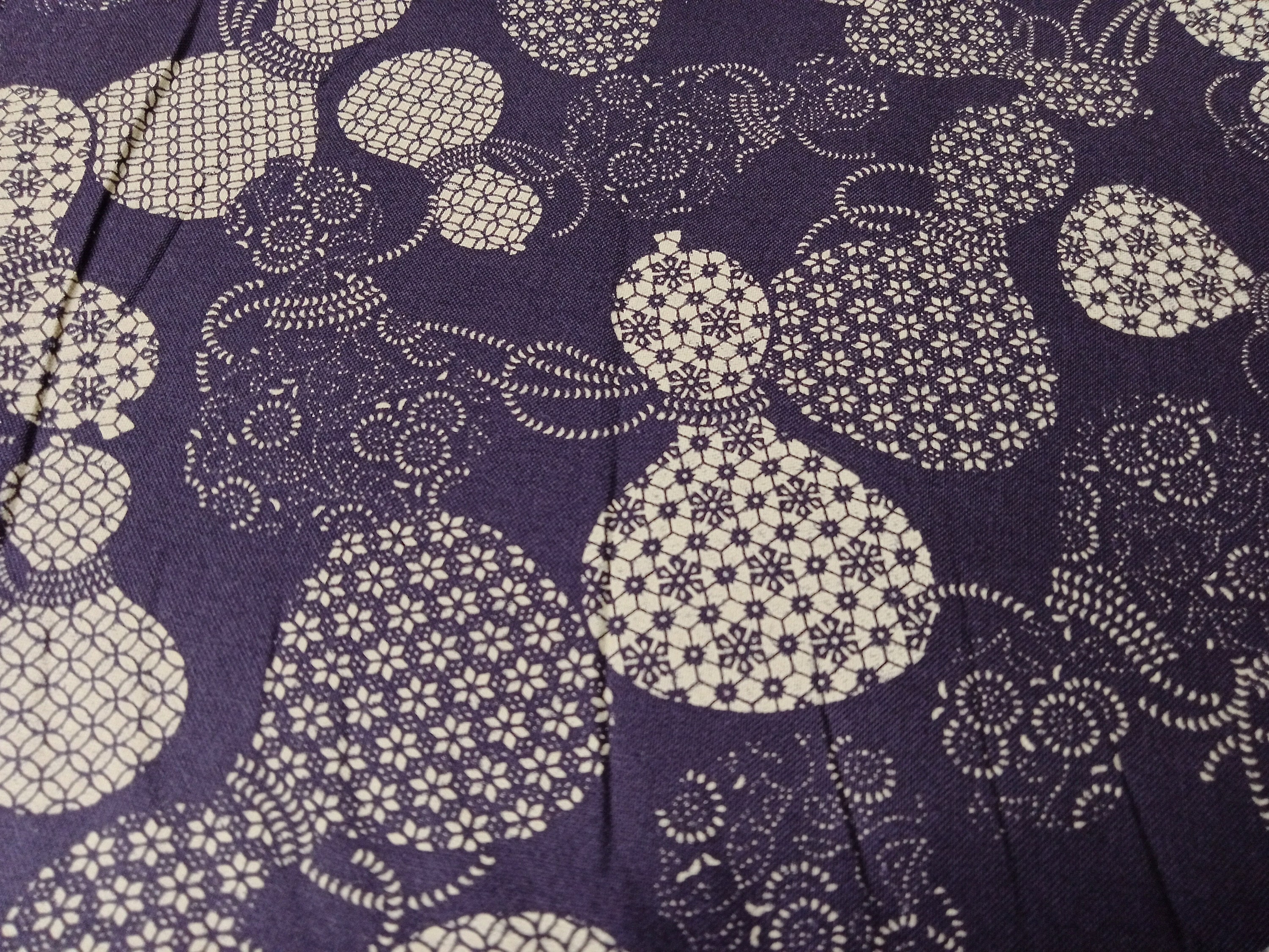 Purple Gourds Traditional Japanese Print Fabric on Cotton Fabric per ...