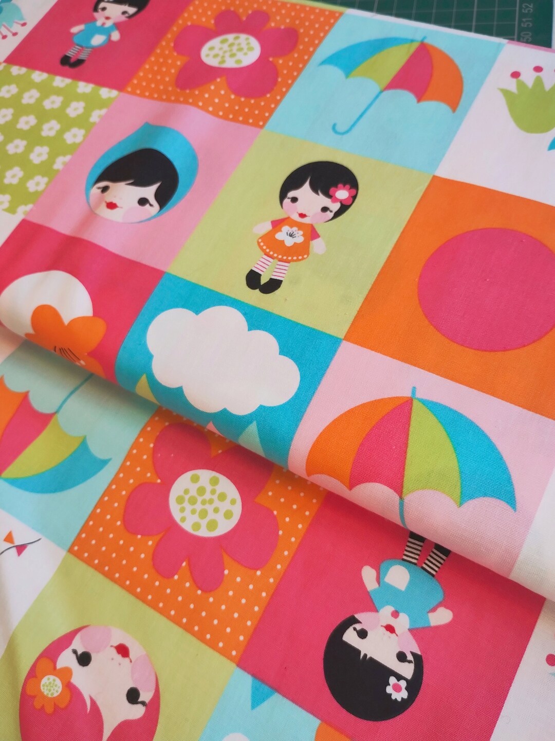 Robert Kaufman Rainbow Whatever the Weather Doll Cotton Fabric 44" Wide ...