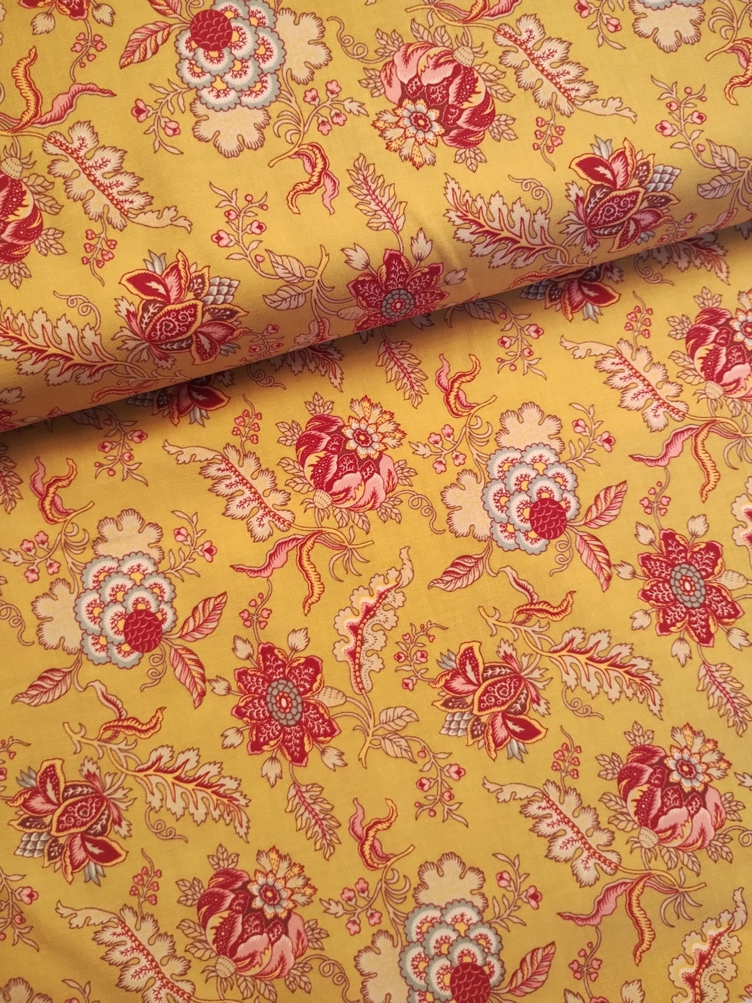 Dutch Heritage Cotton Fabric for Patchwork Quilting DHER 1022 MUSTARD ...