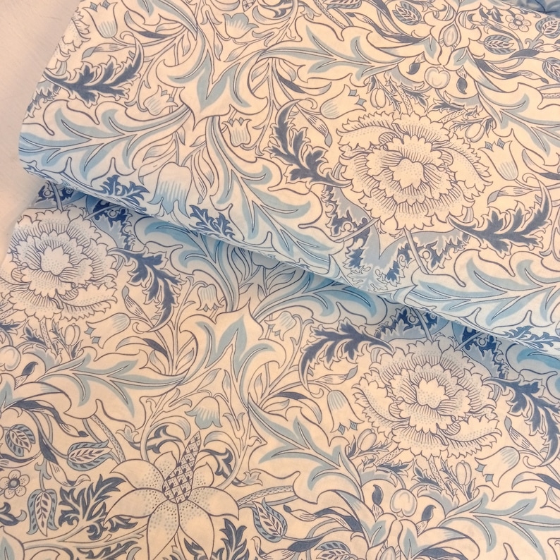 William Morris Wandle Severne Print on a Navy Blue Coloured - Etsy