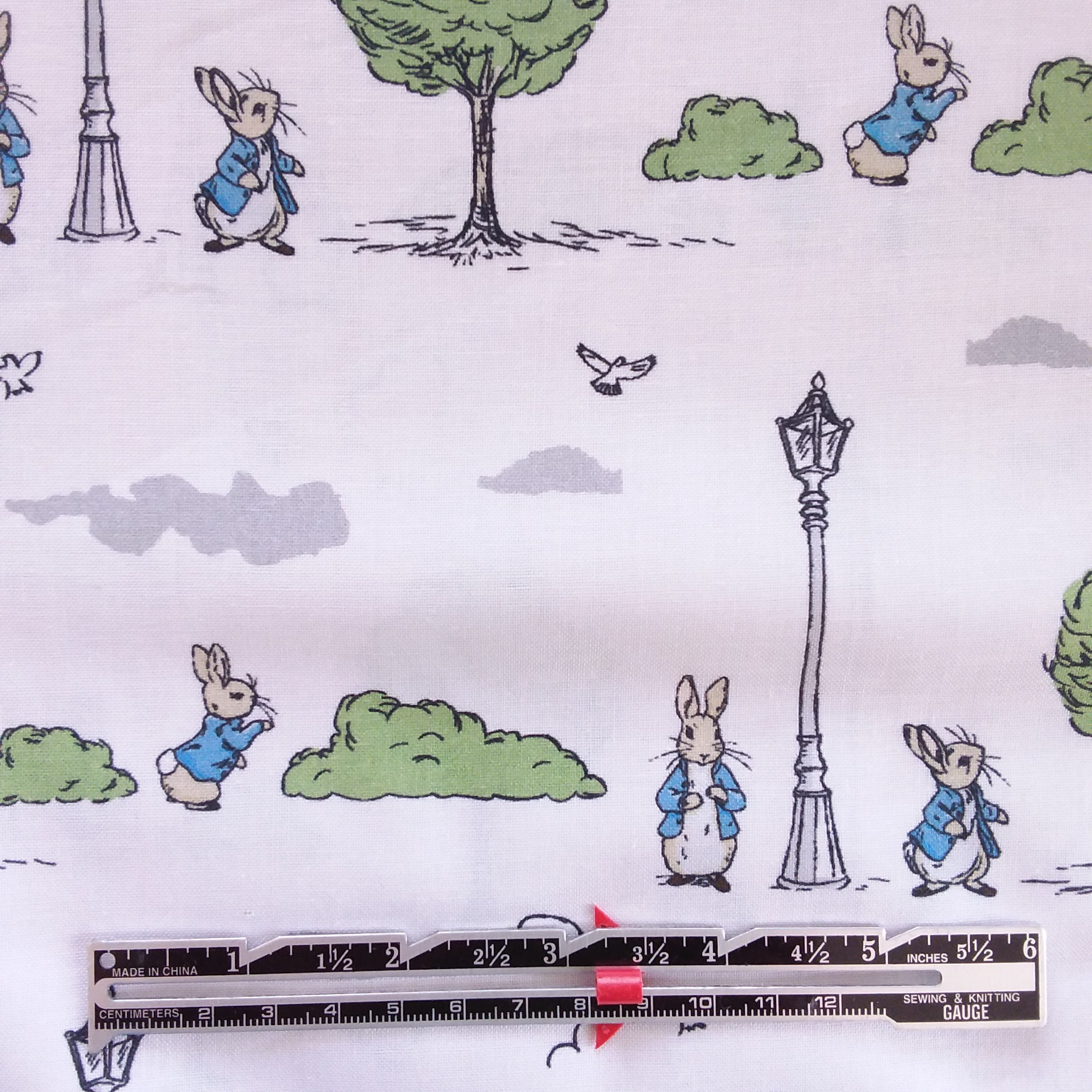 Peter Rabbit White Cotton Fabrics-Per 50cm PR19 Crafty Baba Fabrics