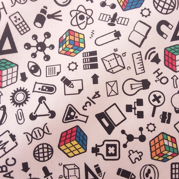 Rubik's Cube White Cotton Fabric From Camelot per 50cm | Etsy