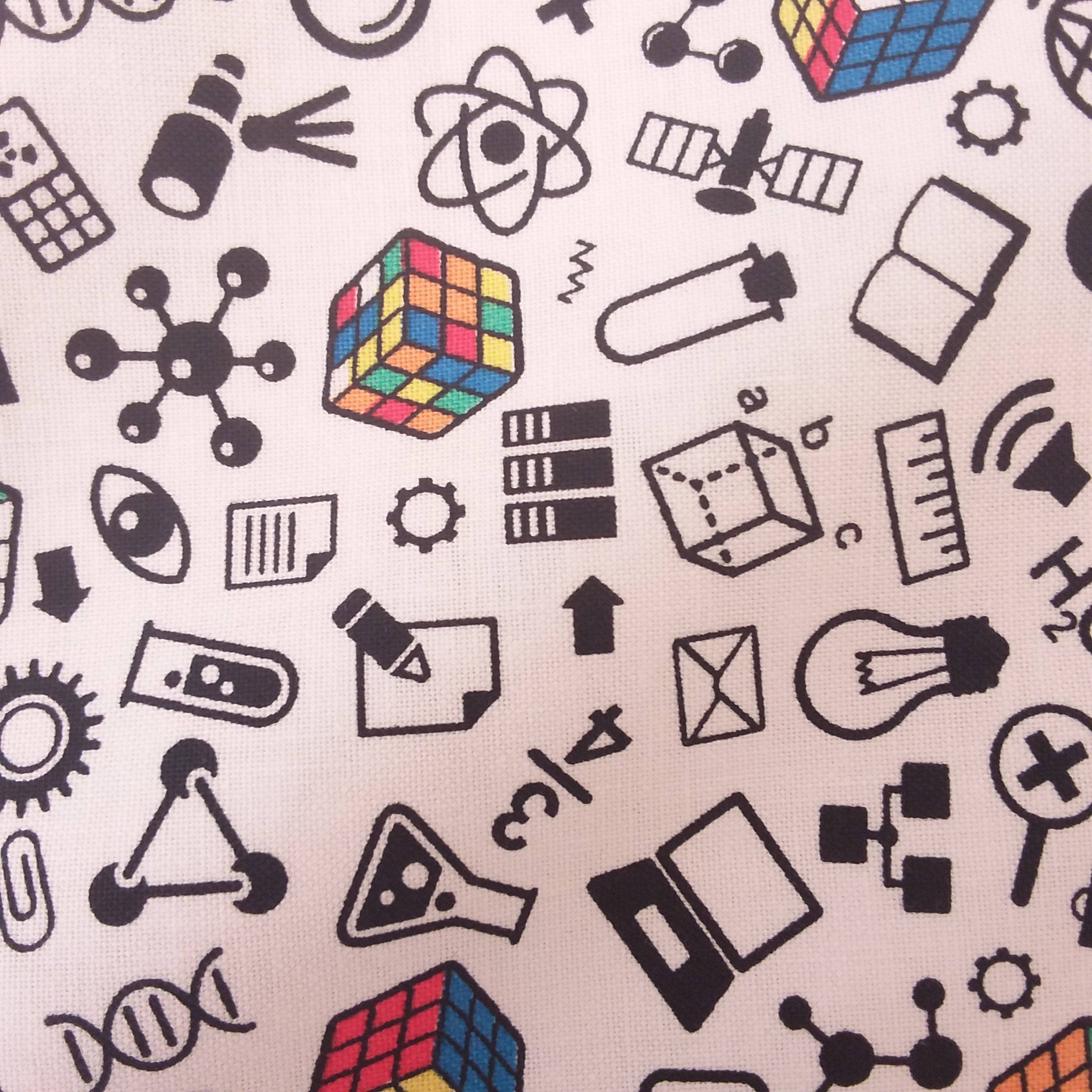 Rubik's Cube White Cotton Fabric from Camelot Per 50cm | Etsy