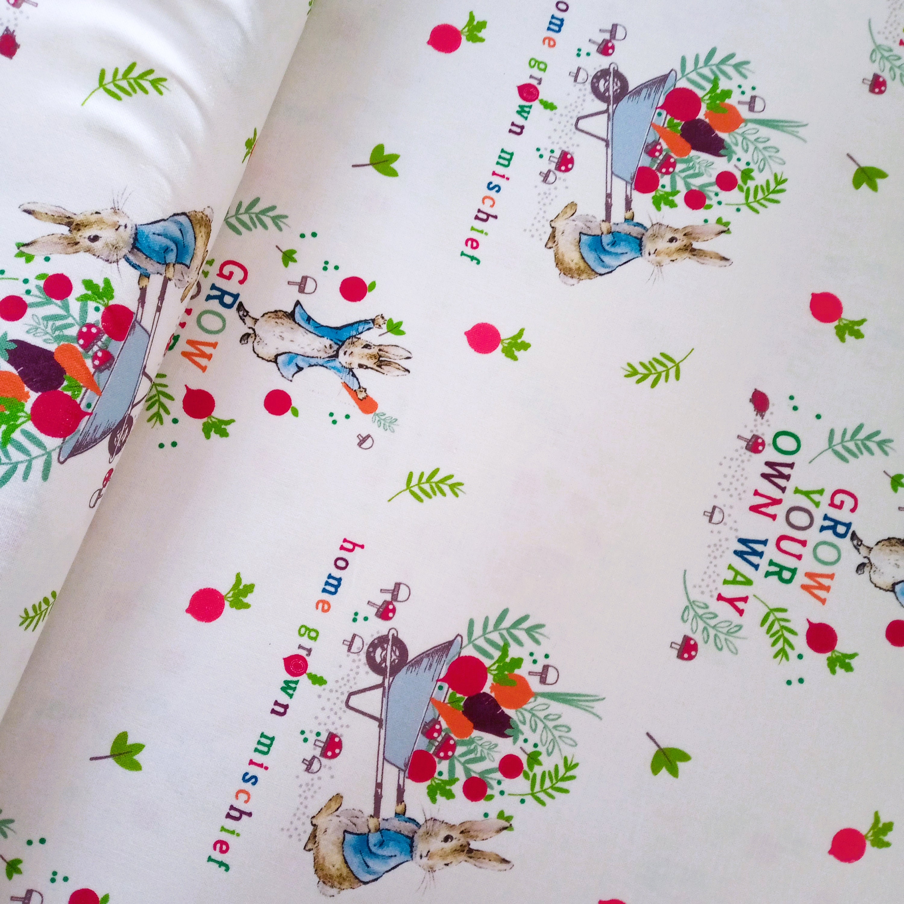 Peter Rabbit Cotton Fabric Garden Path Crafty Baba Fabrics