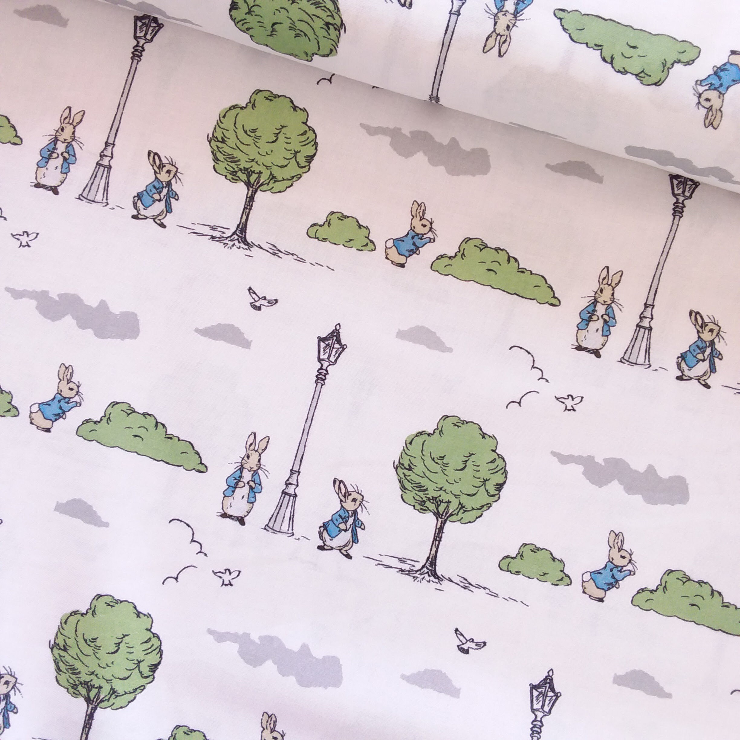 Peters Rabbit Fabric Garden Path Crafty Baba Fabrics