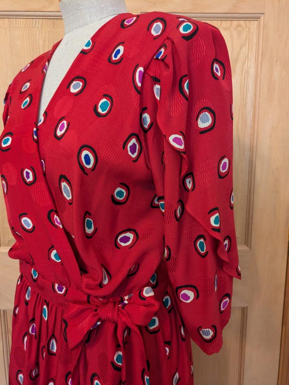 1970s 80s Silk Studio Red Dress - Gem