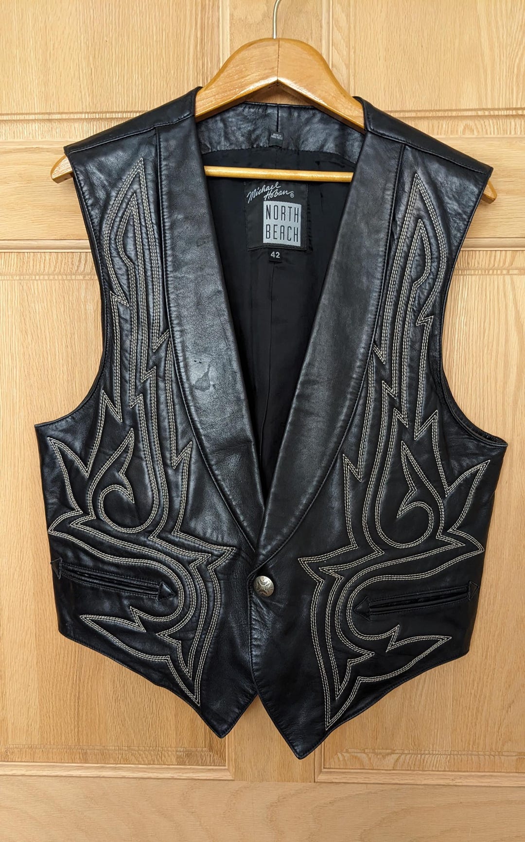 80s North Beach Leather Michael Hoban Vest - Etsy