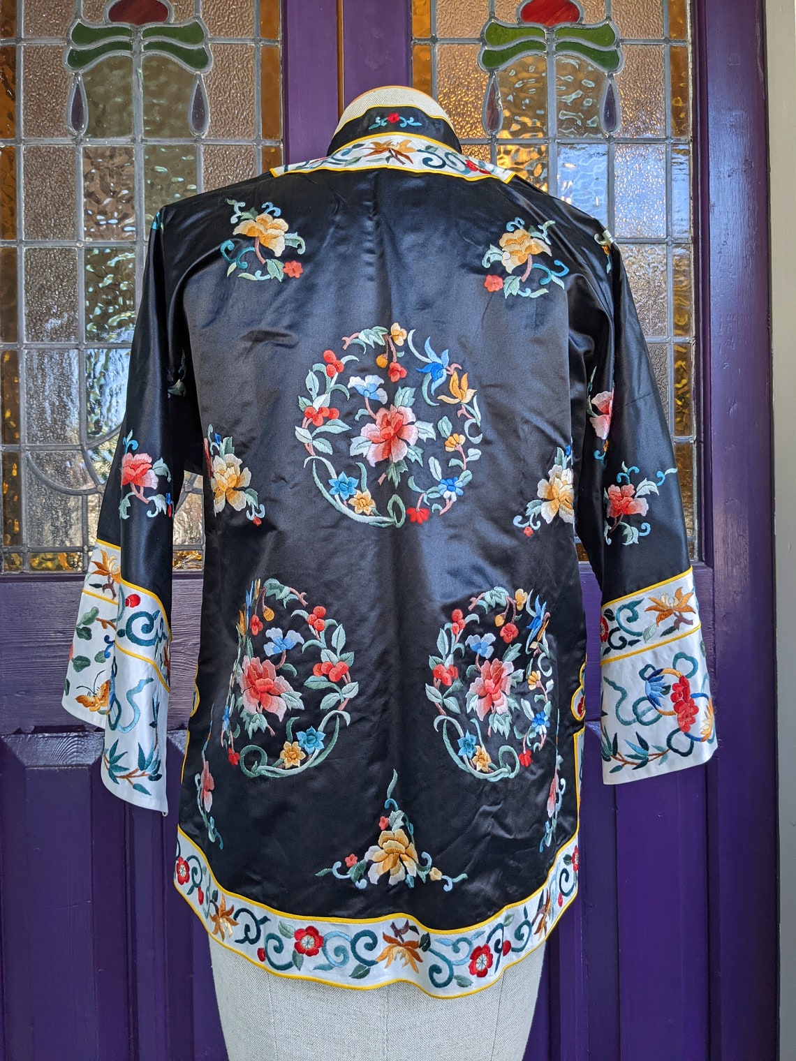 70s Embroidered Chinese Jacket Lily - Etsy