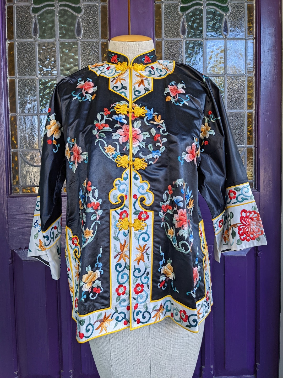 70s Embroidered Chinese Jacket Lily - Etsy