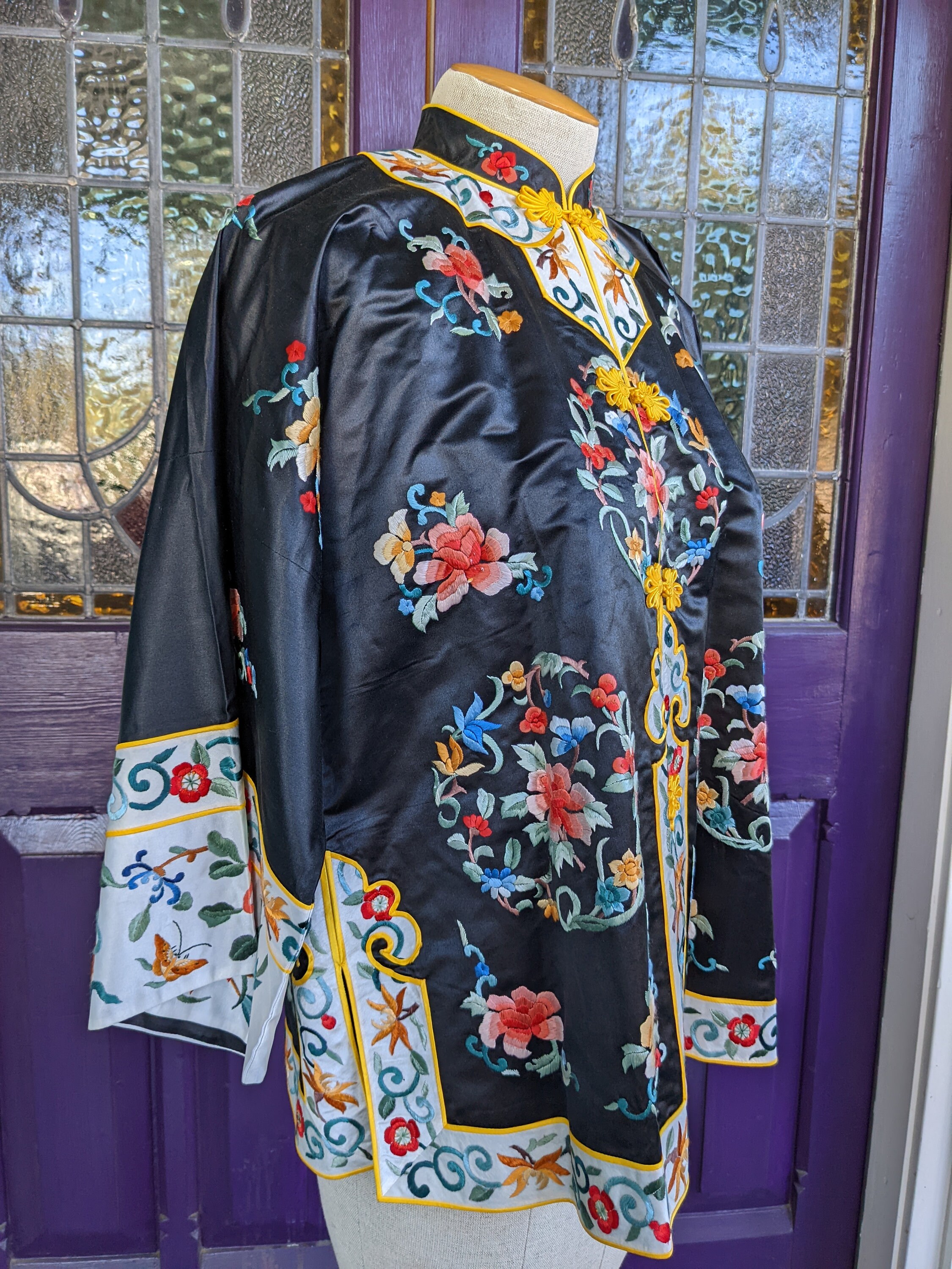 70s Embroidered Chinese Jacket Lily - Etsy